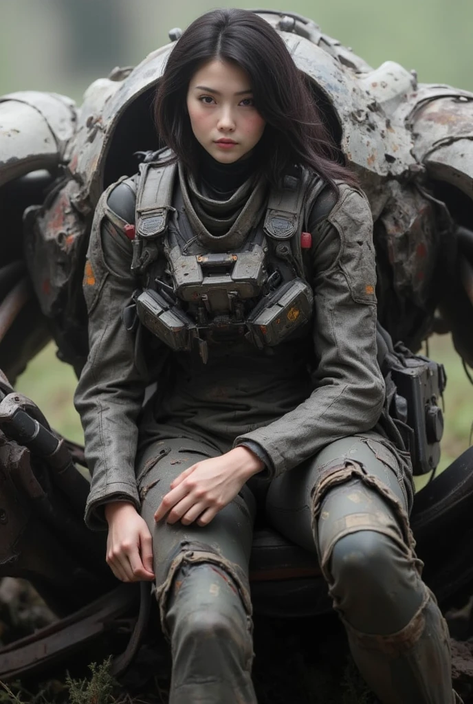 Realistic expression、giant ground combat robot weapon、like armored core ...