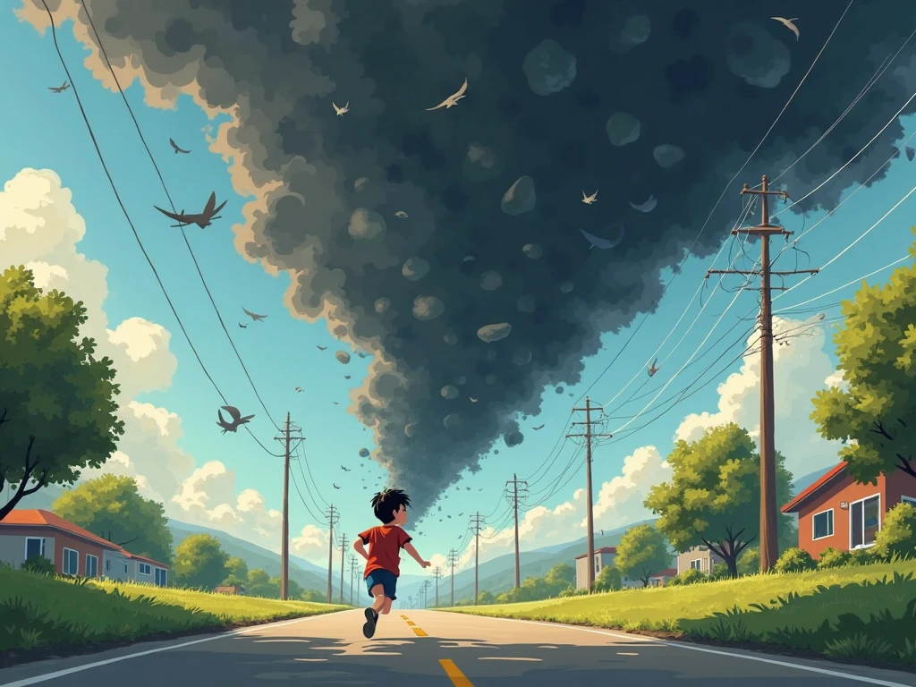 "Create a short video depicting a young boy (around 16 - ) joyfully ...