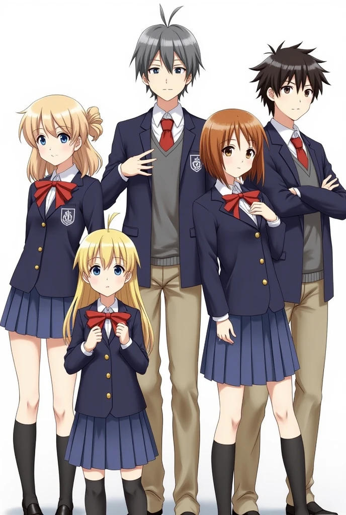 Create 6 people female: Hanazono Sakura has light blonde hair and eyes ...