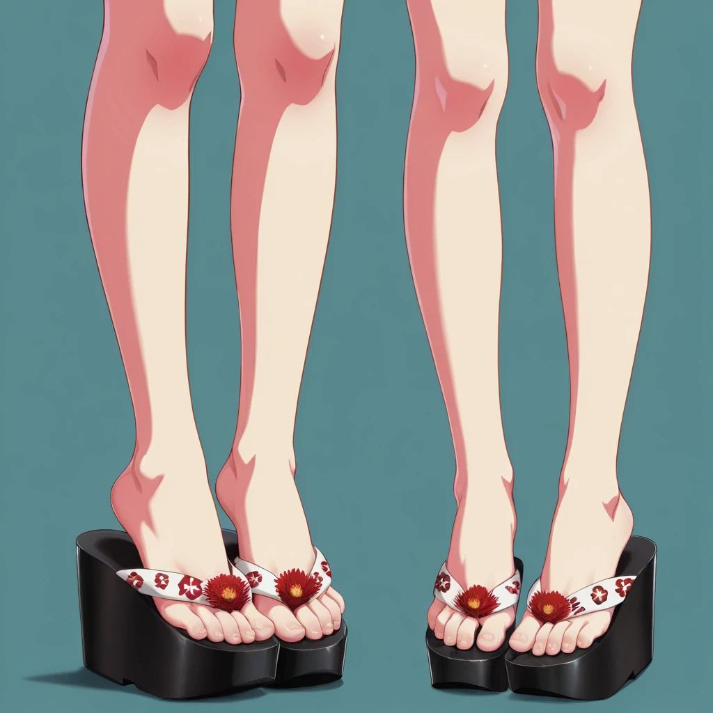 Masterpiece, best quality, character sheet, 1girl, 0k0b0 pink sandals ...