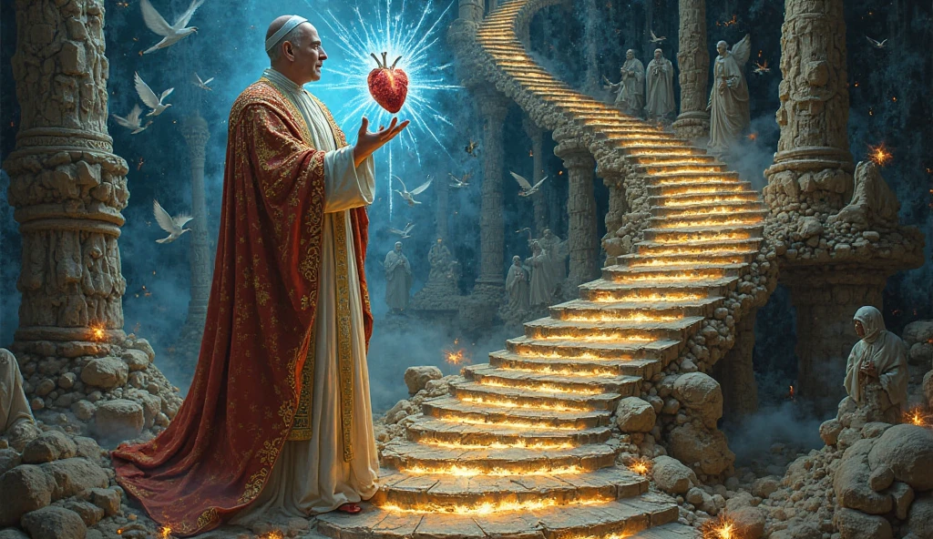11. Otherworldly representation of Pope Innocent III ascending a spiral ...