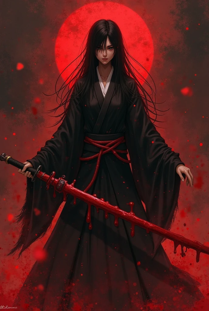 Painterly digital illustration of Retsu Unohana (First Kenpachi - SeaArt AI