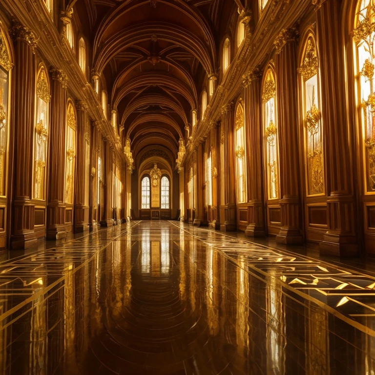 Endless mirror maze in a royal palace, reflections creating optical ...