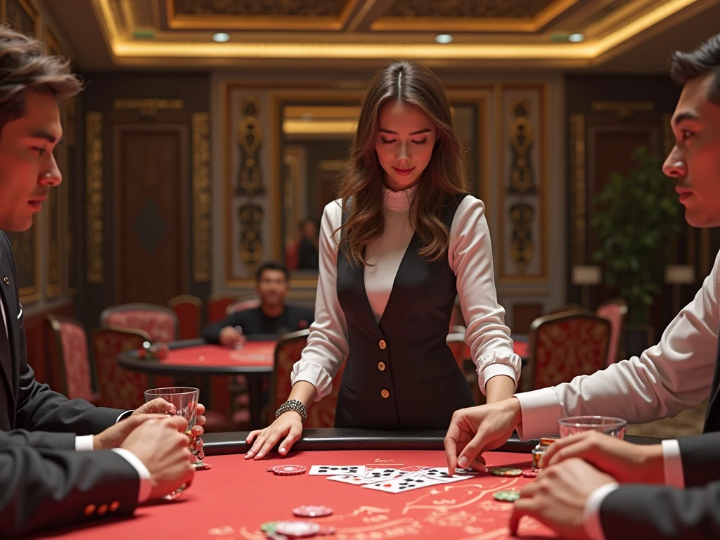 Live Dealer Baccarat pretty - SeaArt AI