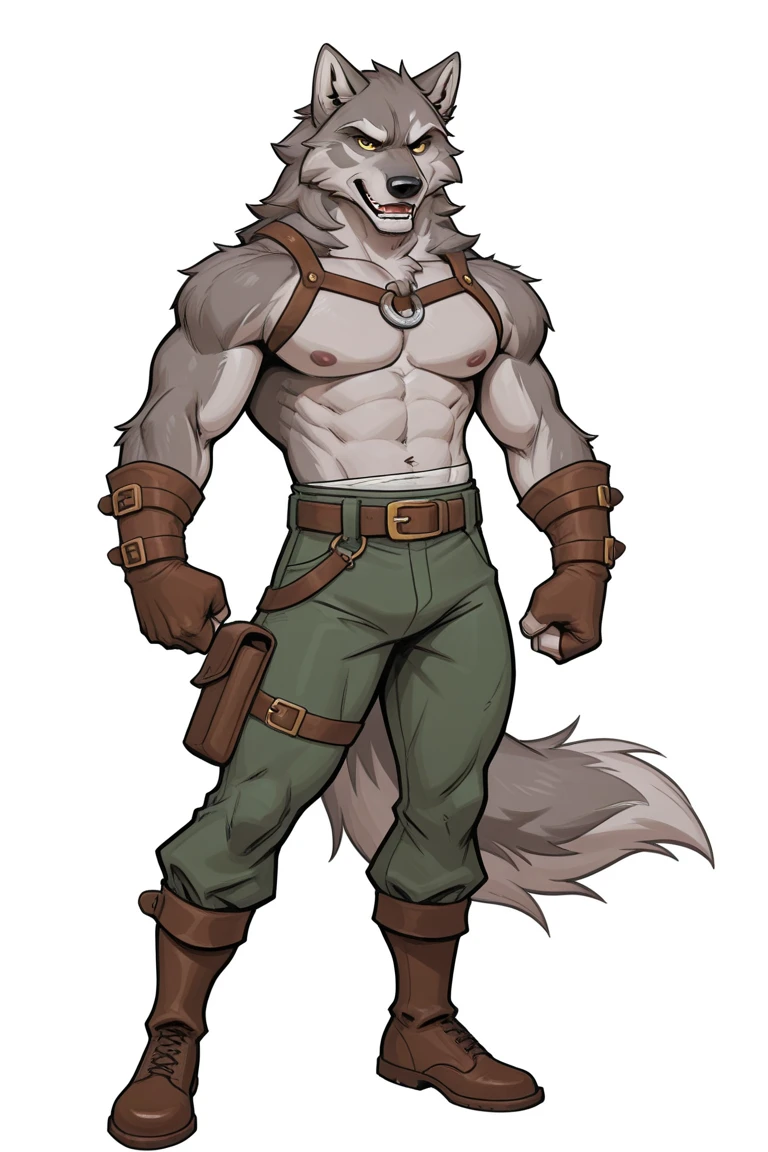 Human wolf Wolf moon male - SeaArt AI