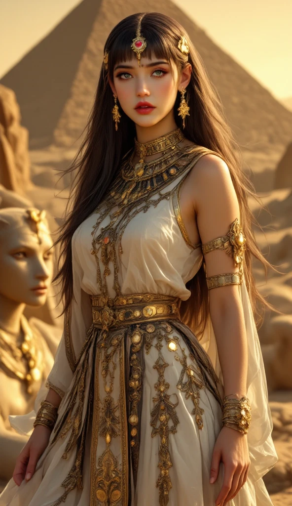 Princess Cleopatra of Egypt , Full body shot in traditional Egyptian ...