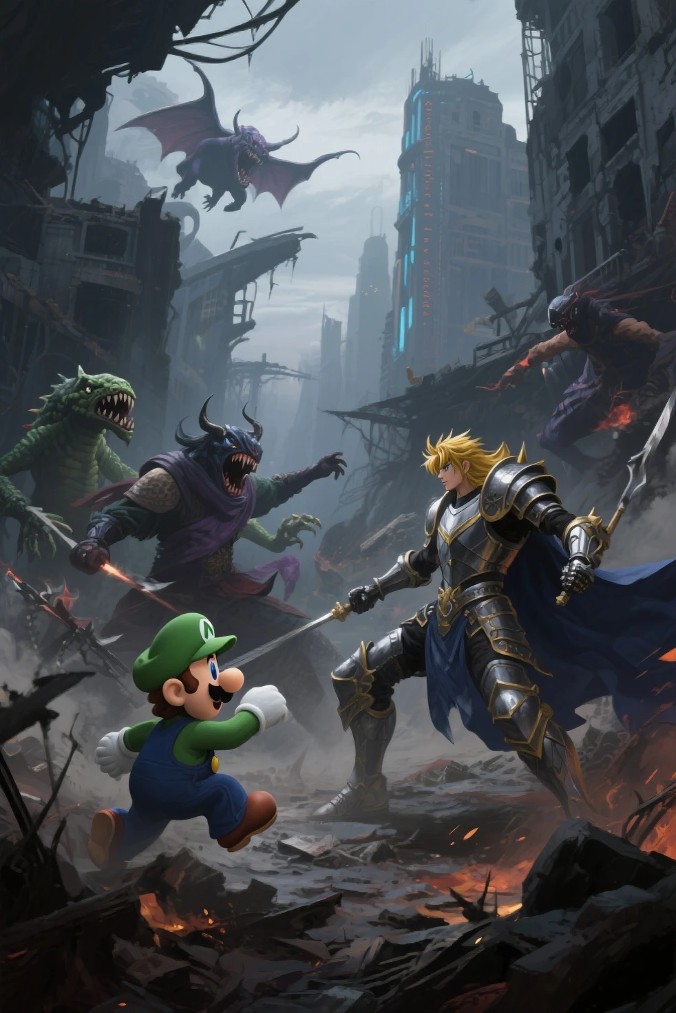 Characters from Knights of the Zodiac, are fighting the monsters from ...