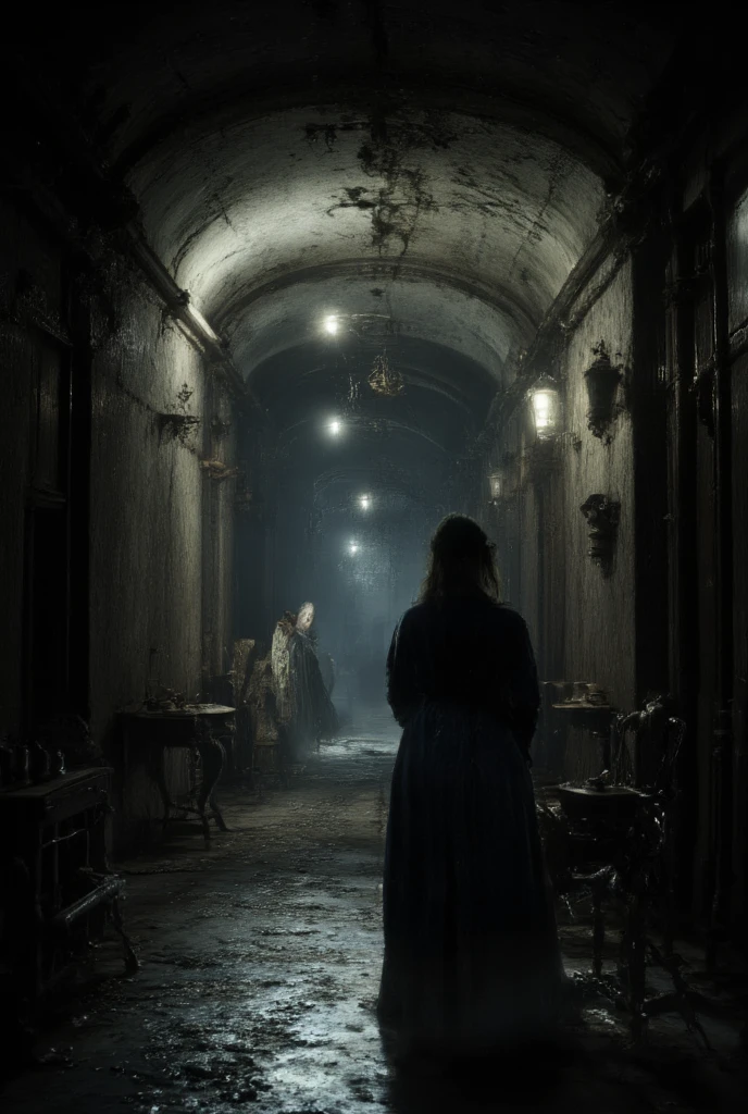Generate unnervingly atmospheric, black-and-white gothic horror ...