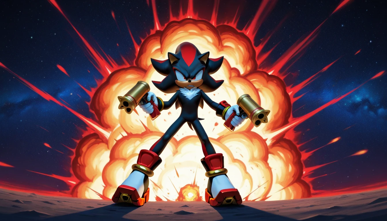Best quality, ((masterpiece)), illustration, Super Shadow, Shadow the ...