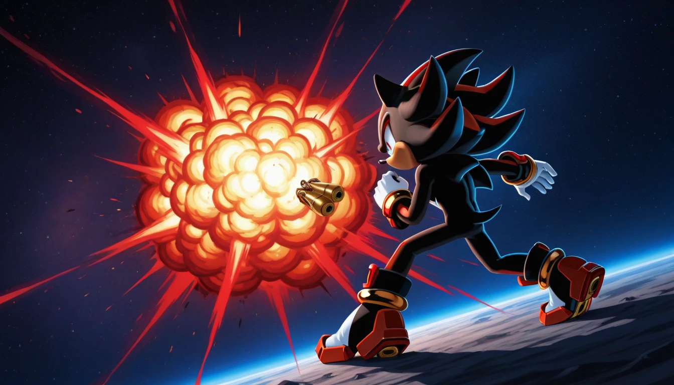 Best quality, ((masterpiece)), illustration, Super Shadow, Shadow the ...