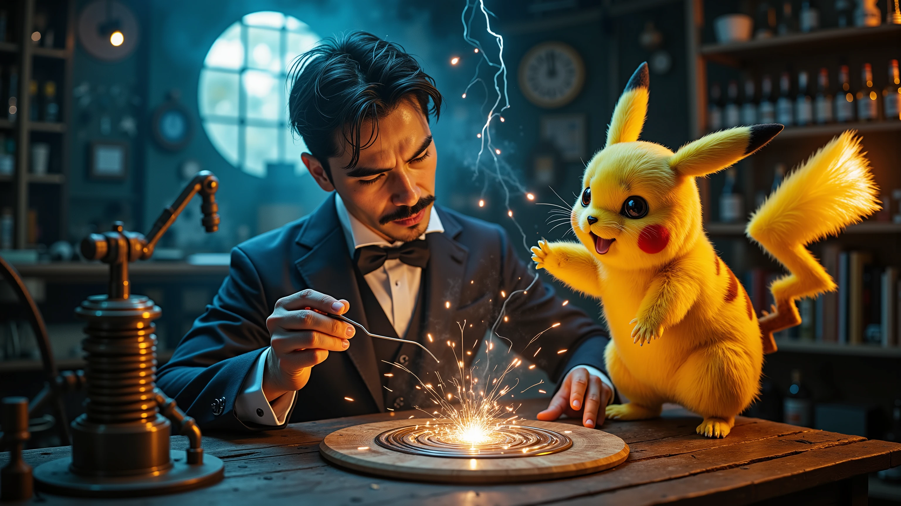 Nikola Tesla and Pikachu's research