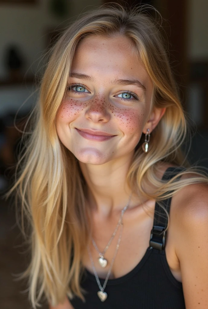 Create image create a girl, young, ager, with a black tank top - SeaArt AI