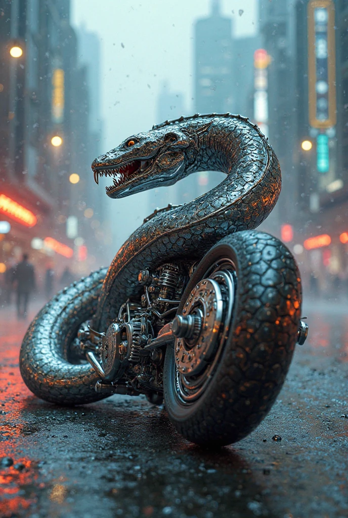 Make a snake mixed with a motorbike - SeaArt AI
