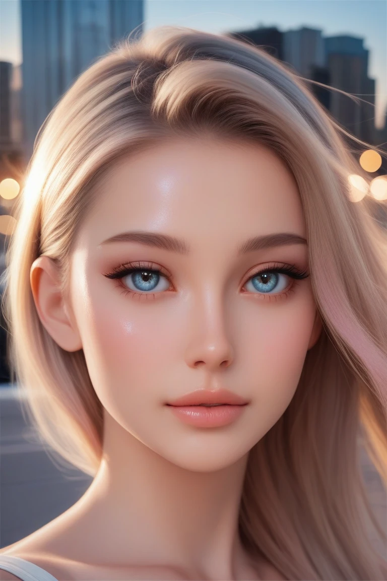 Ultra-realistic close-up portrait of a stunningly beautiful young woman ...