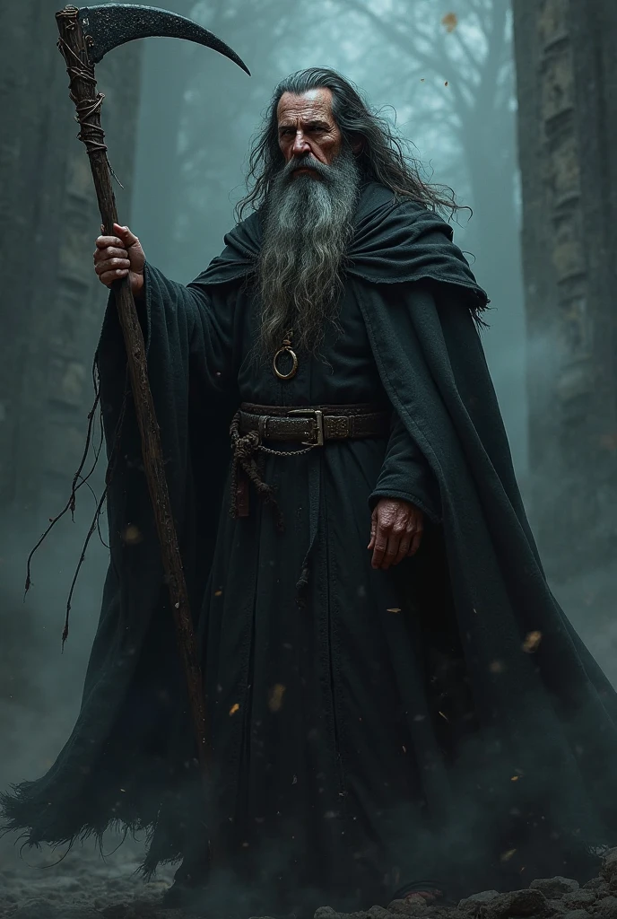 I would like an image of an adult wizard, with a very dark face - SeaArt AI