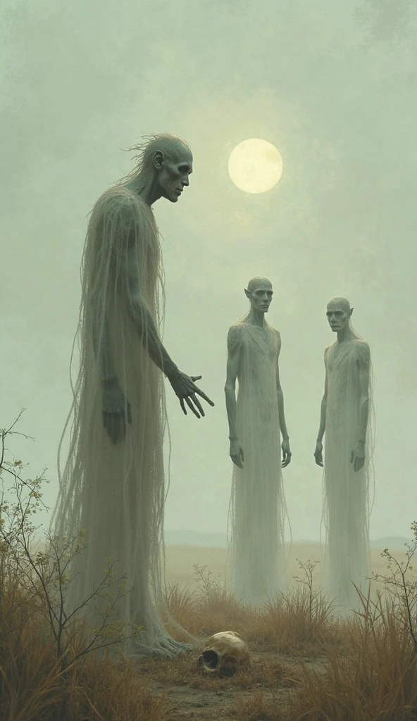 Page 6: In his dream, Raka saw tall, thin creatures standing in a ...