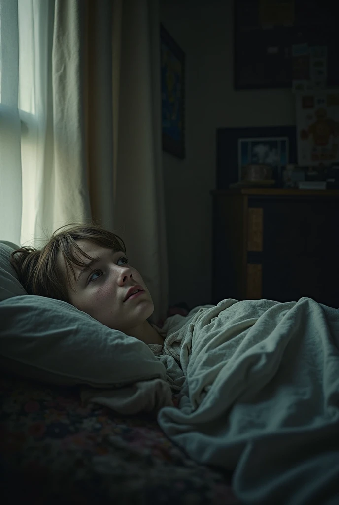 boy named Daniel sleeping on his bed, in a restless position - SeaArt AI