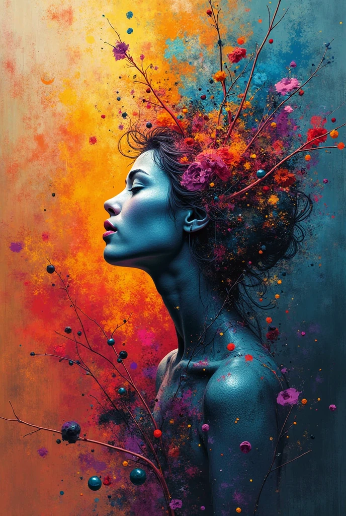 A design expressing emotions through diverse colors and textures ...