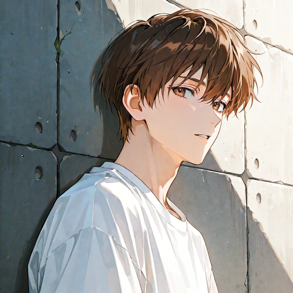 Anime - style image of a male, a portrait of a male human, beautiful ...