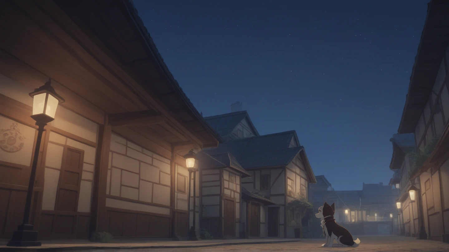 A heartwarming scene of the loyal dog Hachiko set in 1920s Shibuya ...
