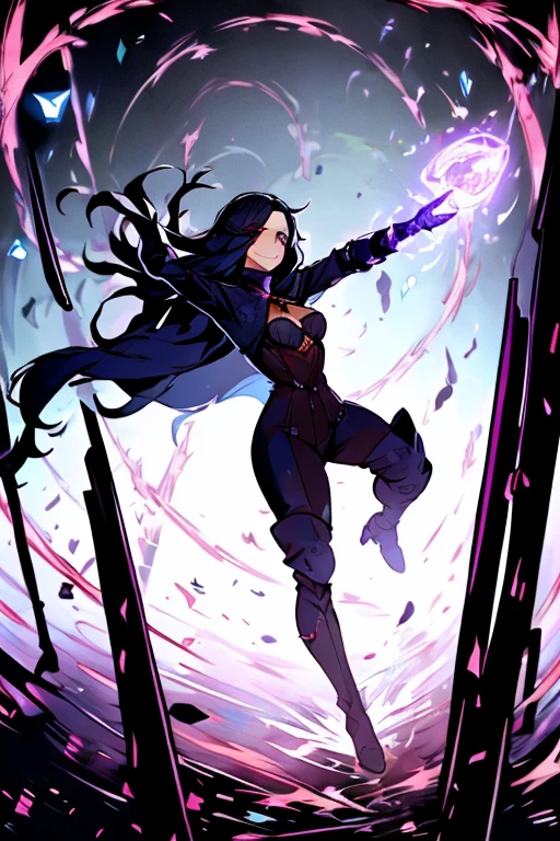 A female rascal, a trouble maker who uses magic, cunning, dressed in a ...