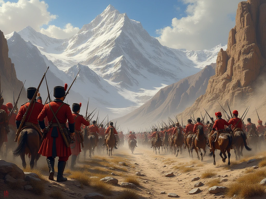 British royal army fights with pathans - SeaArt AI