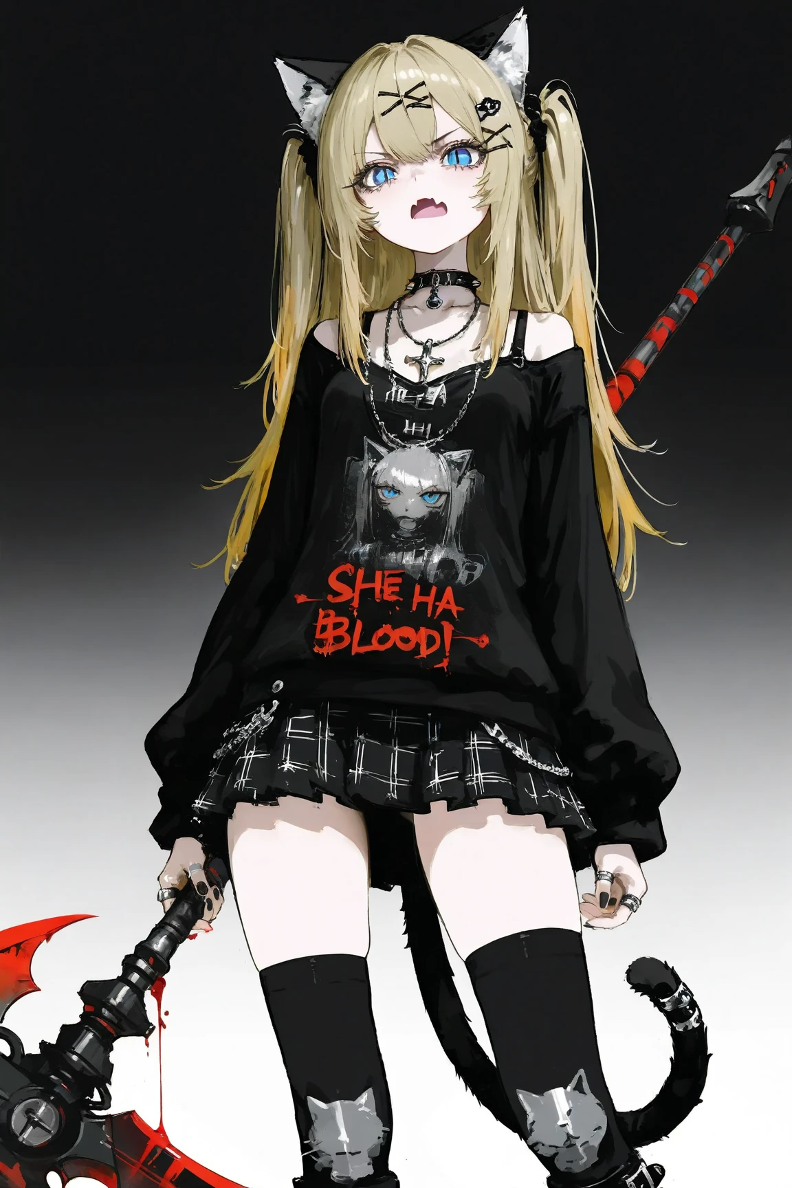 1 cat girl,solo,cute,short stature,cat ears,cat tail,(slit pupils ...