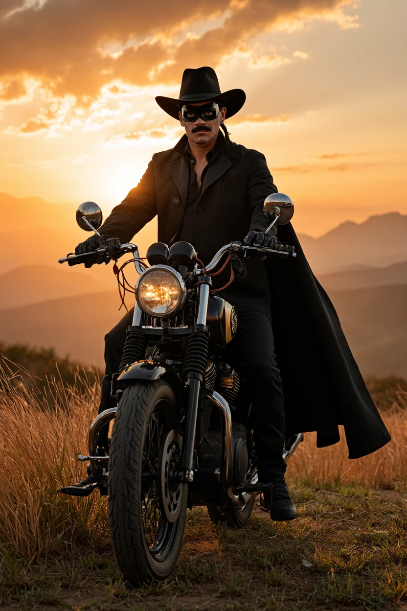 > A hyper-realistic scene featuring the legendary character El Zorro ...