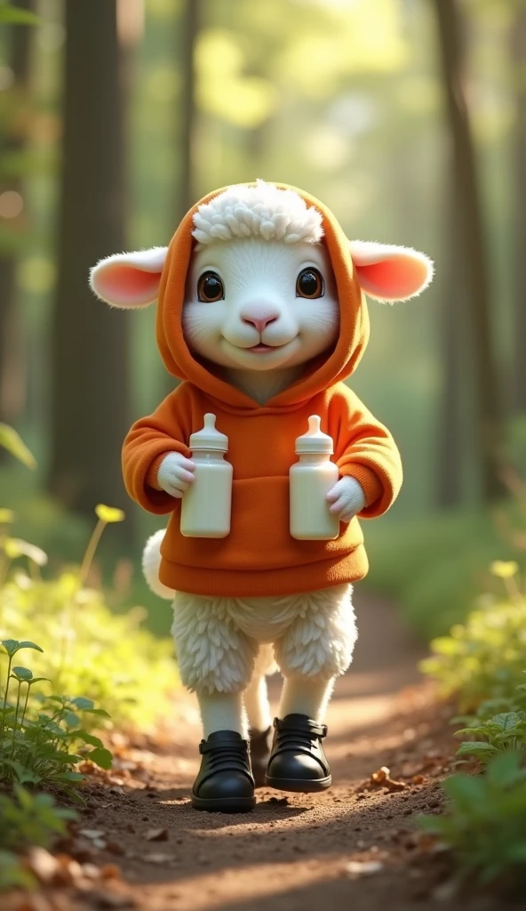Ultra-realistic 8K photo of a cute humanoid lamb character, fully ...