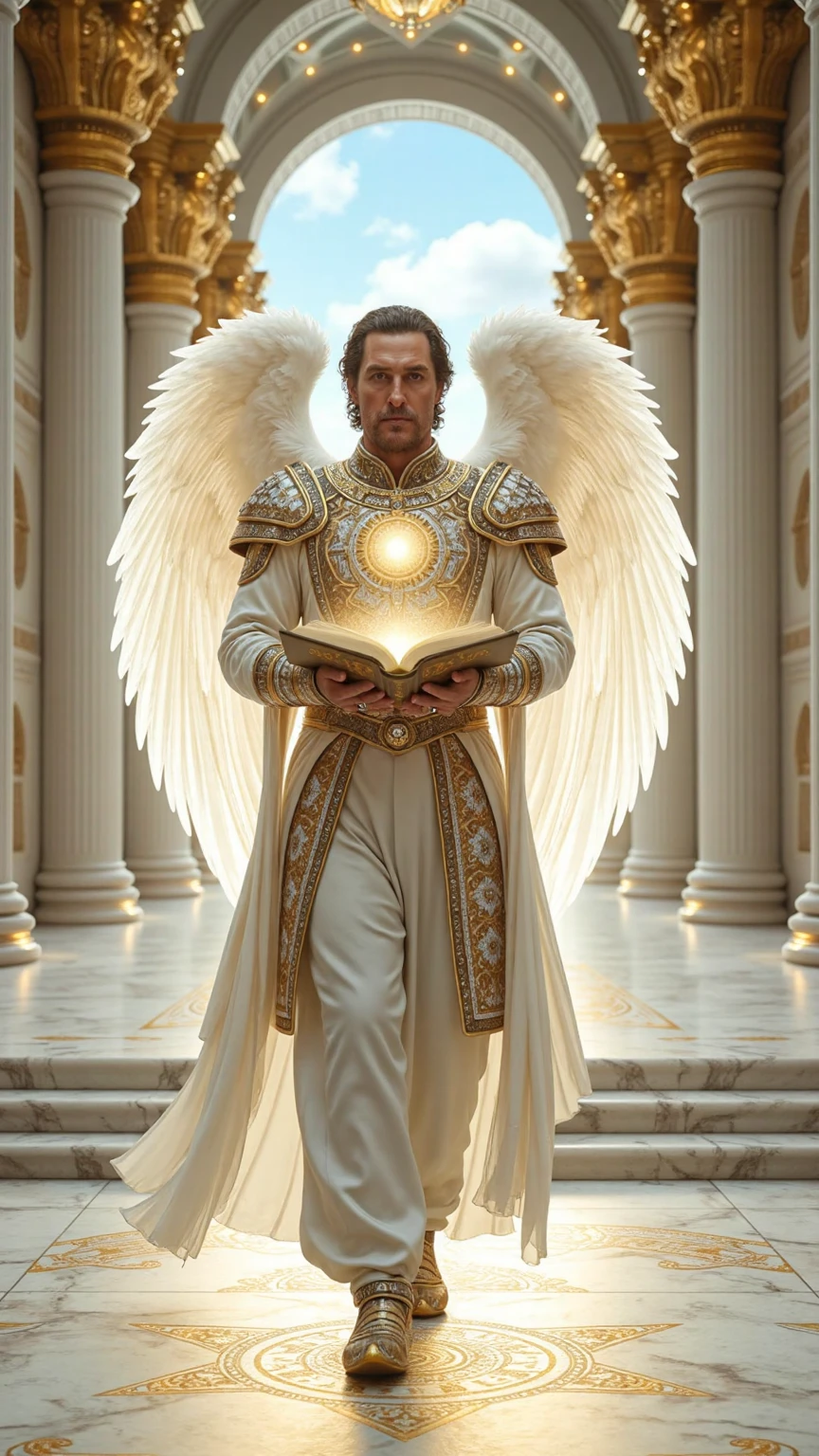 Matthew McConaughey reimagined as a majestic angel Metatron walking and ...