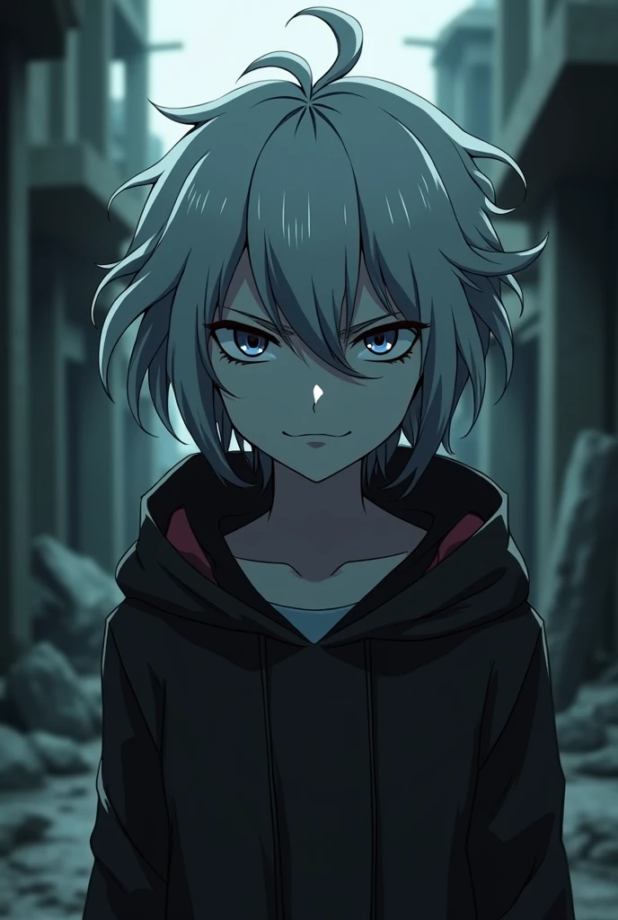 Create a light skin anime character in the style of "Tomura Shigaraki ...