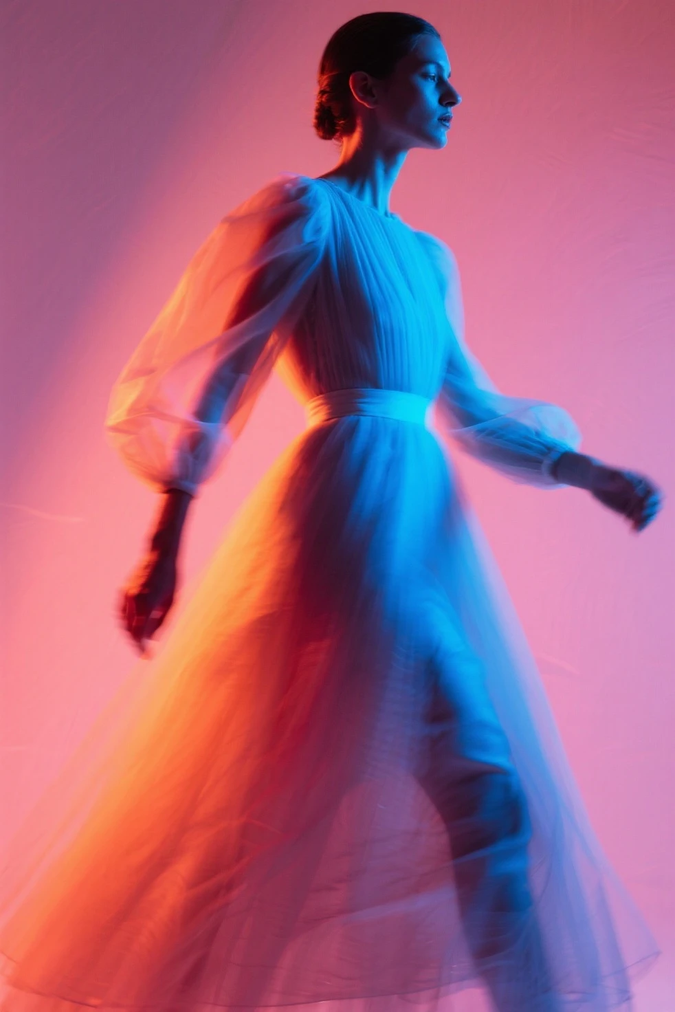 Haute Couture Portraits, people on the move, Lines blurred by the ...