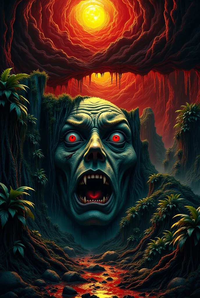 Anime, red, horror, film comedy movies series, yellow color - SeaArt AI