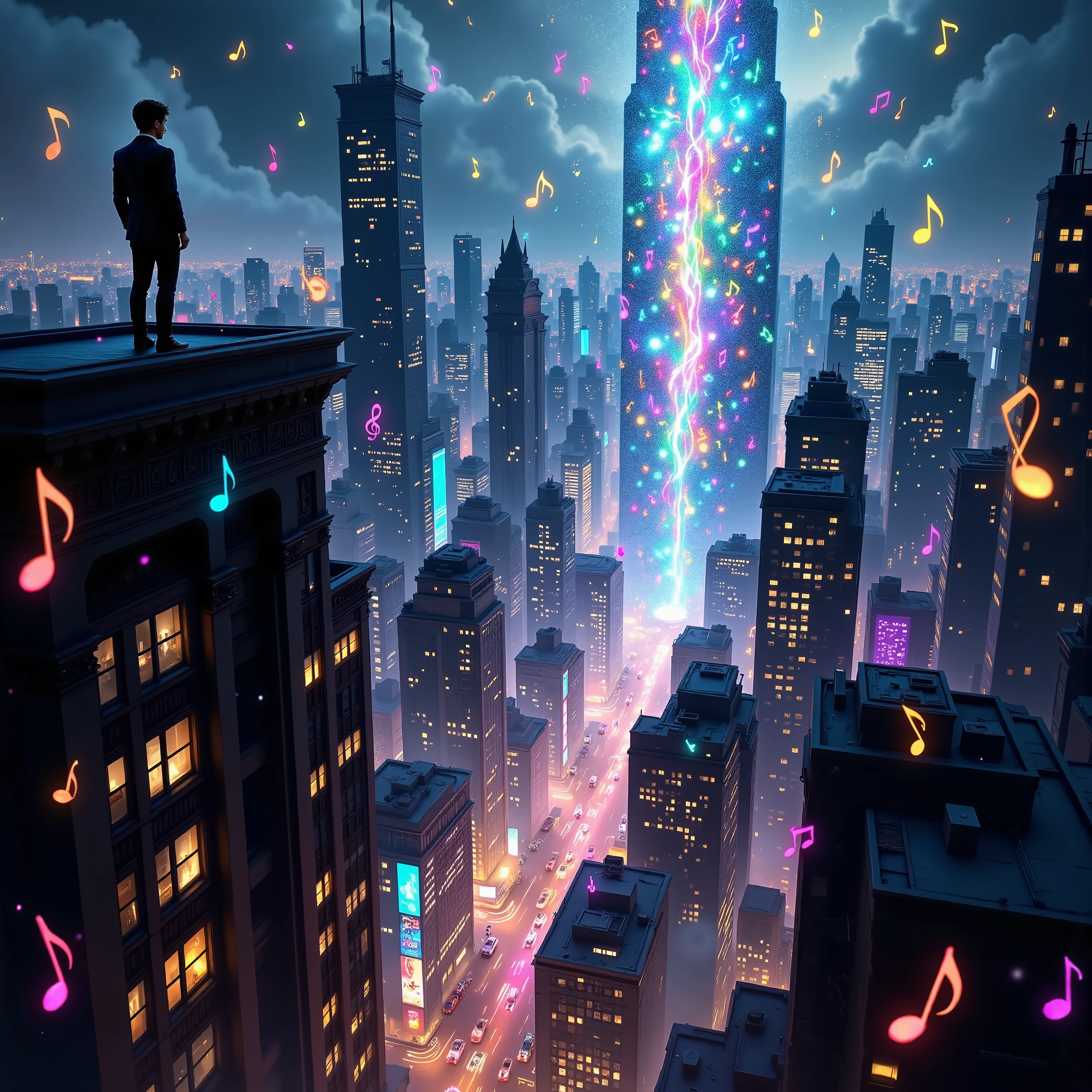 (Overlooking the city from the roof of a tall building, Visualized ...