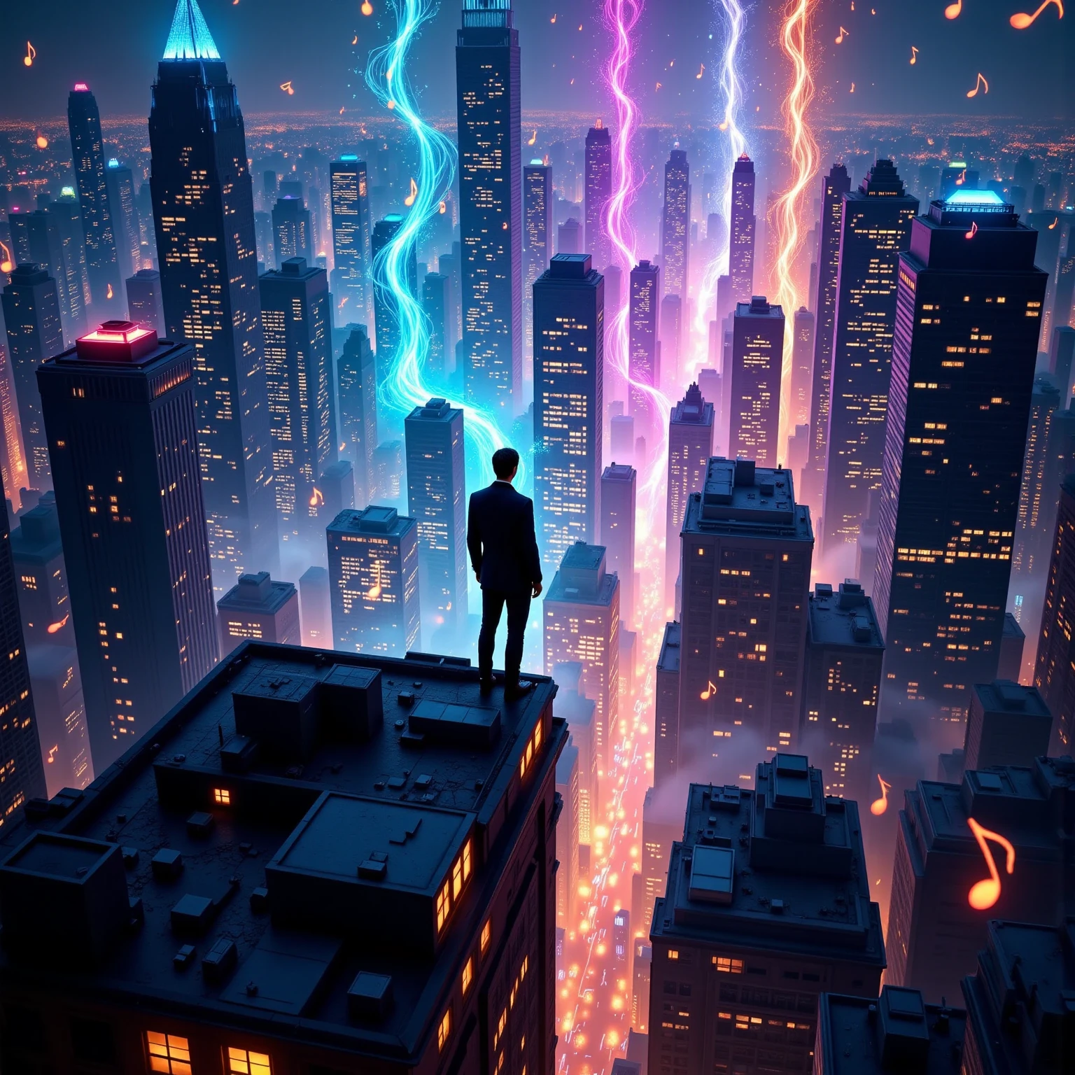 (Overlooking the city from the roof of a tall building, Visualized ...