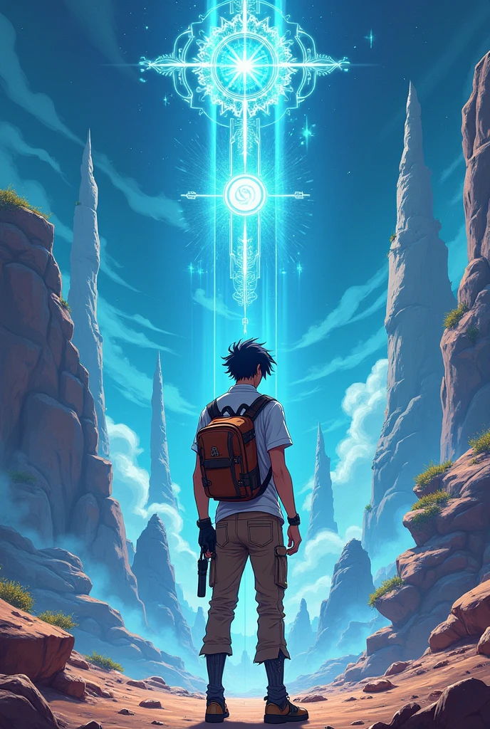 Anime photo shoot of male traveler who chooses 2 turns - SeaArt AI