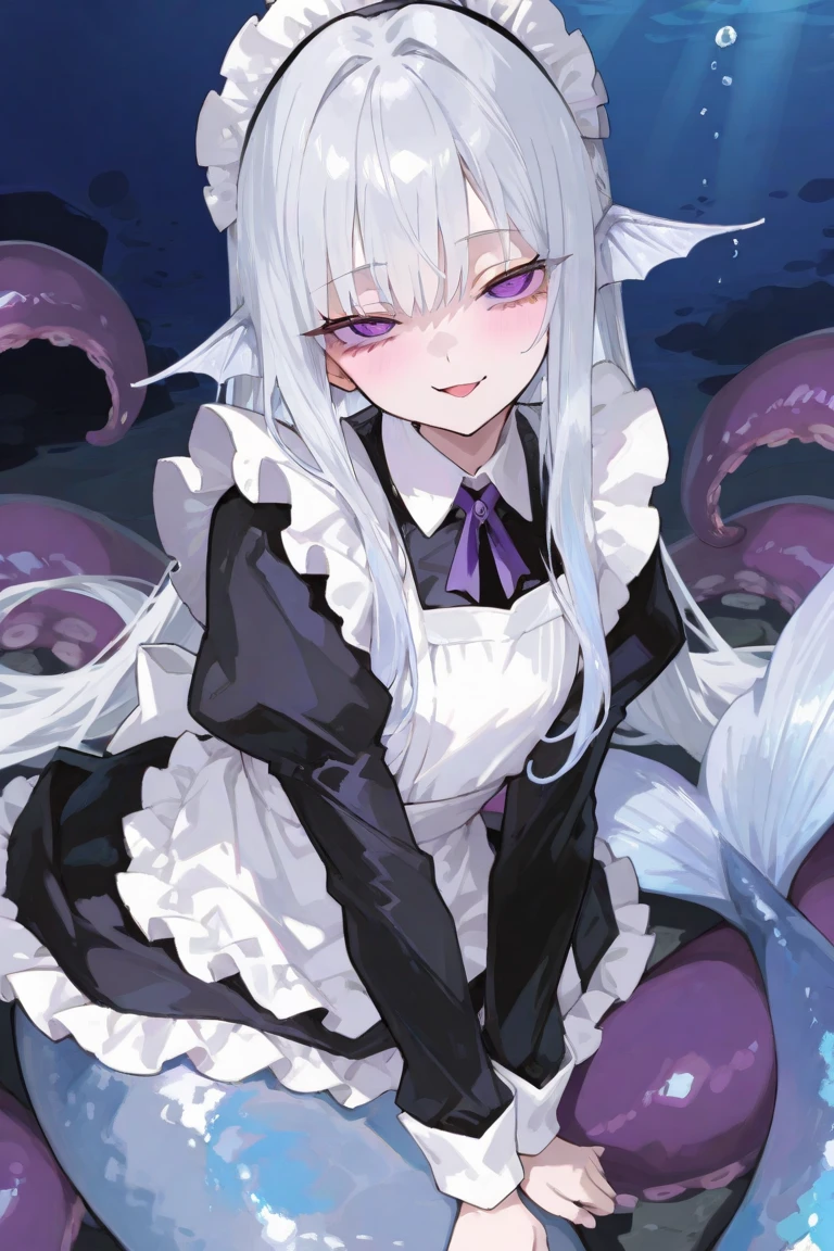 1girl, solo, mermaid, octopus girl, tentacles, anime style, detailed ...