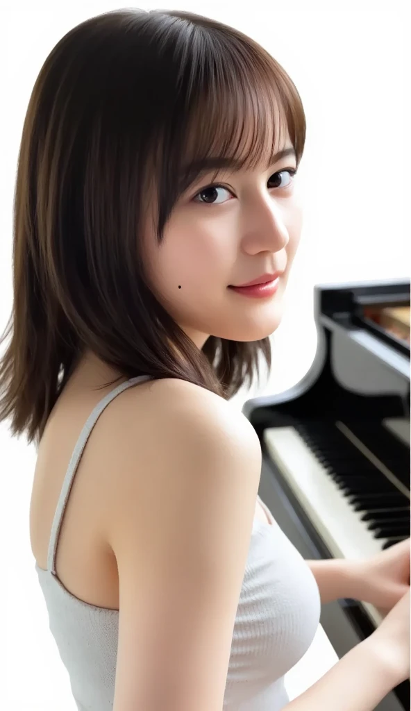 With a piano, medium shot, dutch angle shot, absurdres, hyper detailed - SeaArt AI