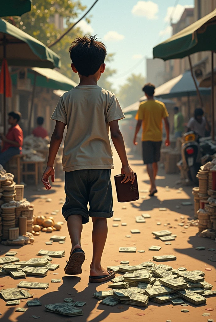 Here's a story prompt based on your idea: A poor boy walking through ...