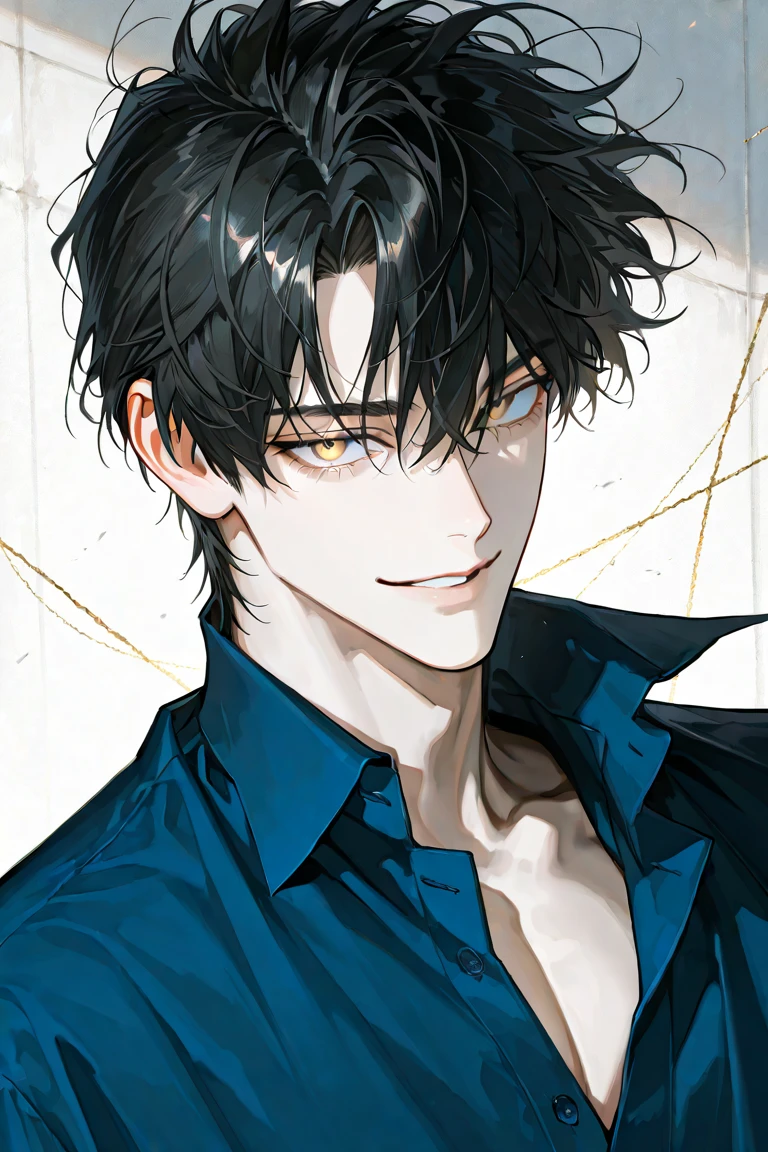 8k, 아름다운 masterpiece, 32 year old male , handsome, smiles, Messy Hair ...