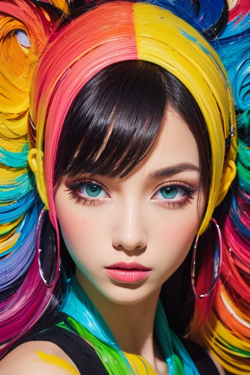 Positive prompt： Colorful Abstract Pandas, face close-up, Unrealistic ...