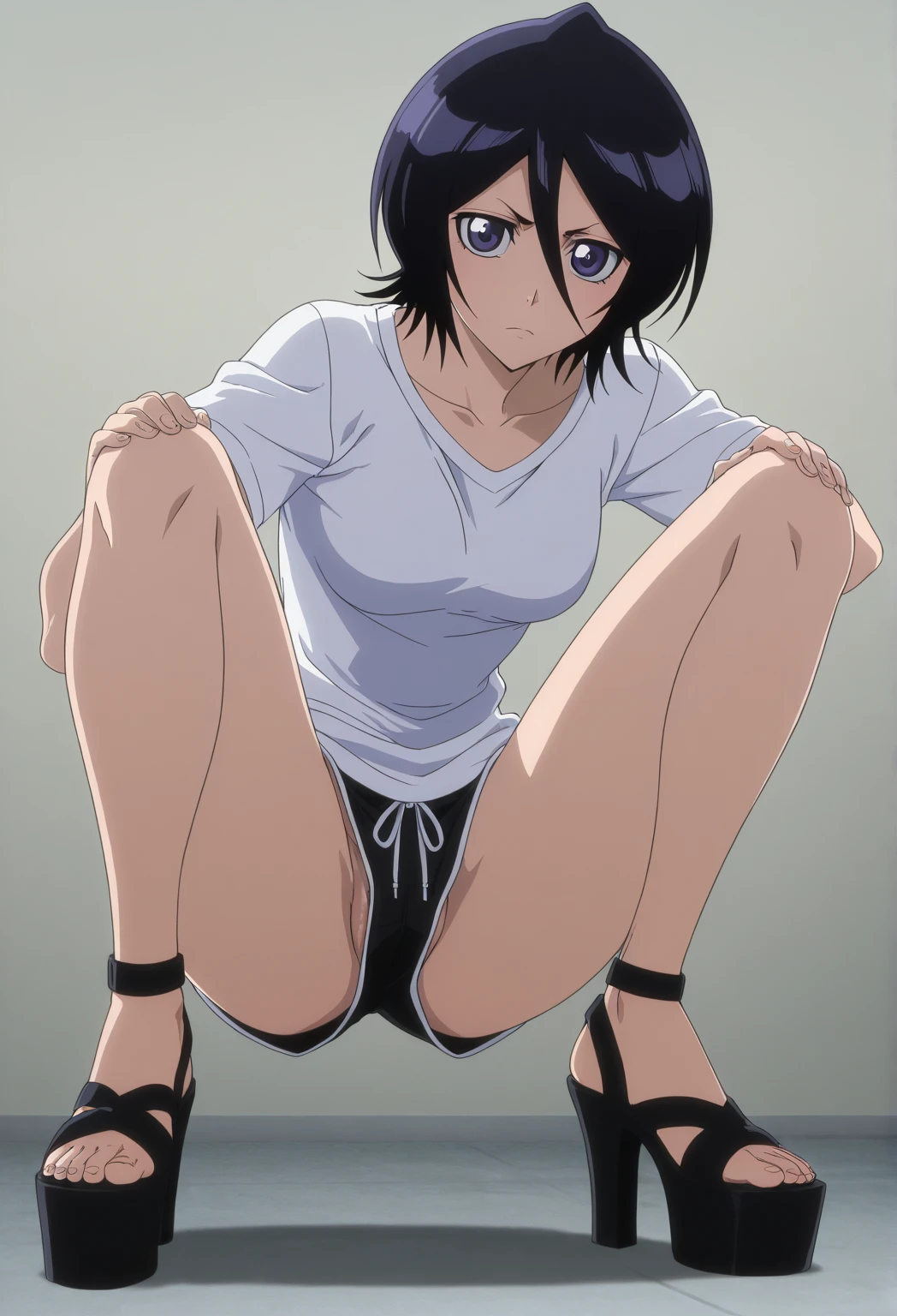 PUSSY_SCALE3,rukia kuchiki, black hair, hair between eyes, purple eyes - SeaArt AI