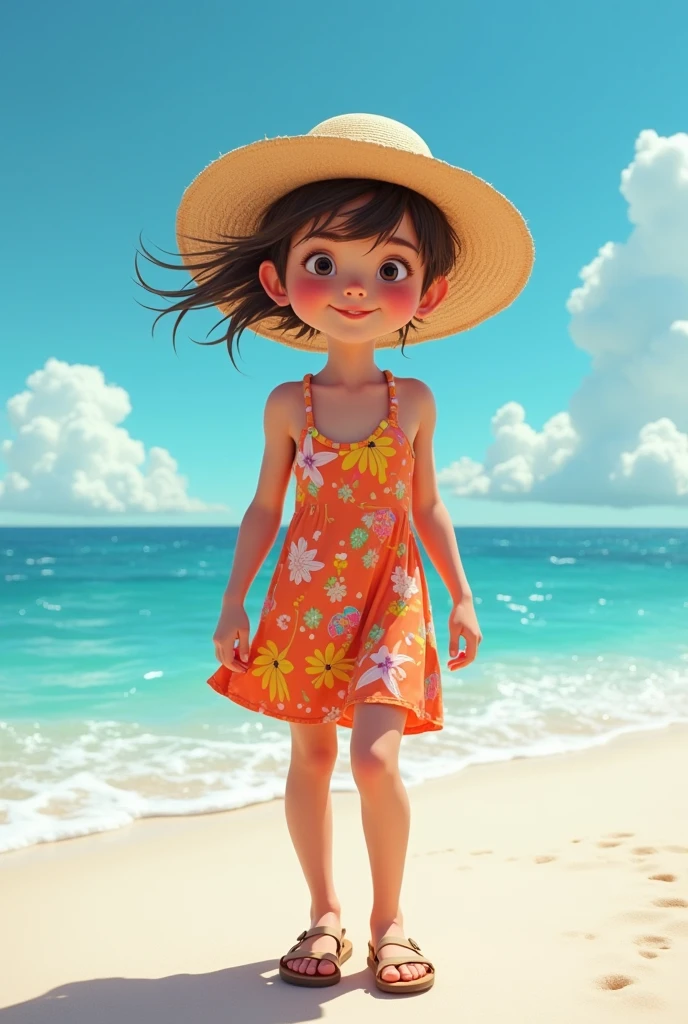 Boy dressed in girl's beach - SeaArt AI