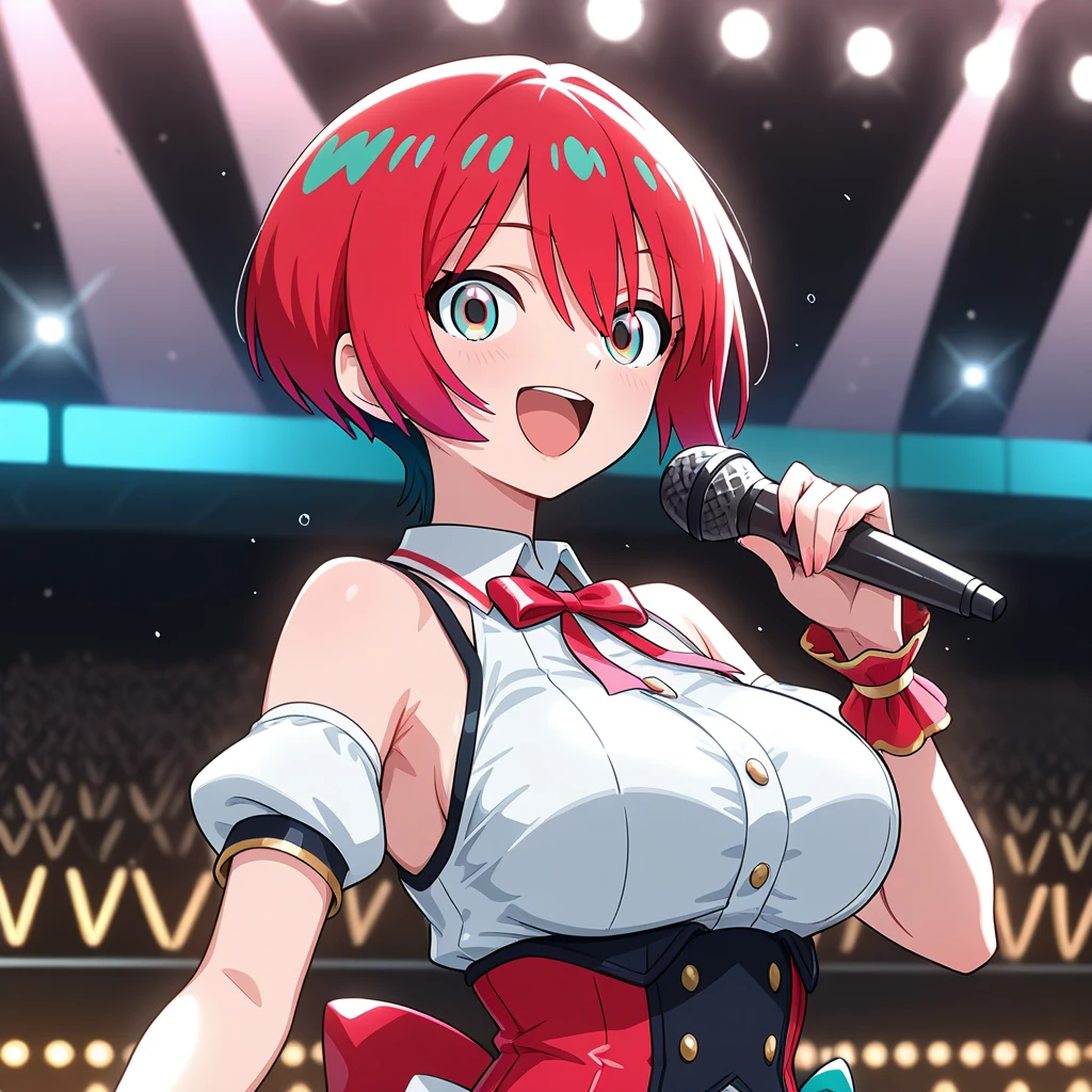 Top quality,Live Performance Venues, GQuX-amate_yuzuriha, red hair - SeaArt AI