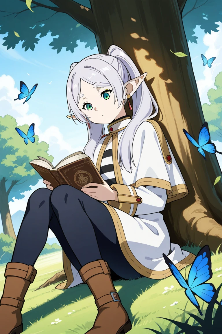 (Frieren from Frieren: Beyond Journey’s End:1.3), wearing her usual ...