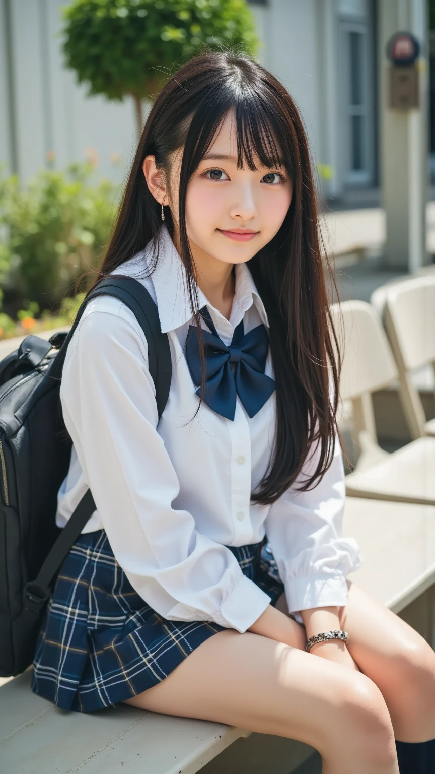 Amature photo, polaroid photo, white border, large breasts are modestly emphasiz - SeaArt AI