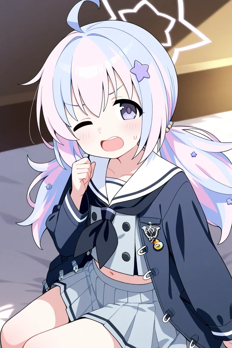 Uzawa reisa from the game blue archive 1 eye closed - SeaArt AI