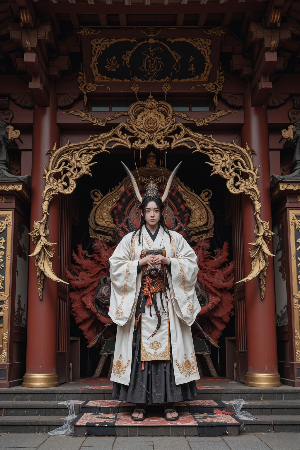 Tenjin belief, onmyoji, japanese style barrier, shikigami, detailed ...
