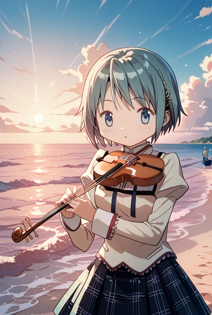 Miki Sayaka、mermaid、violin、下半身がmermaid、 music、5Main Line、Treble clef ...