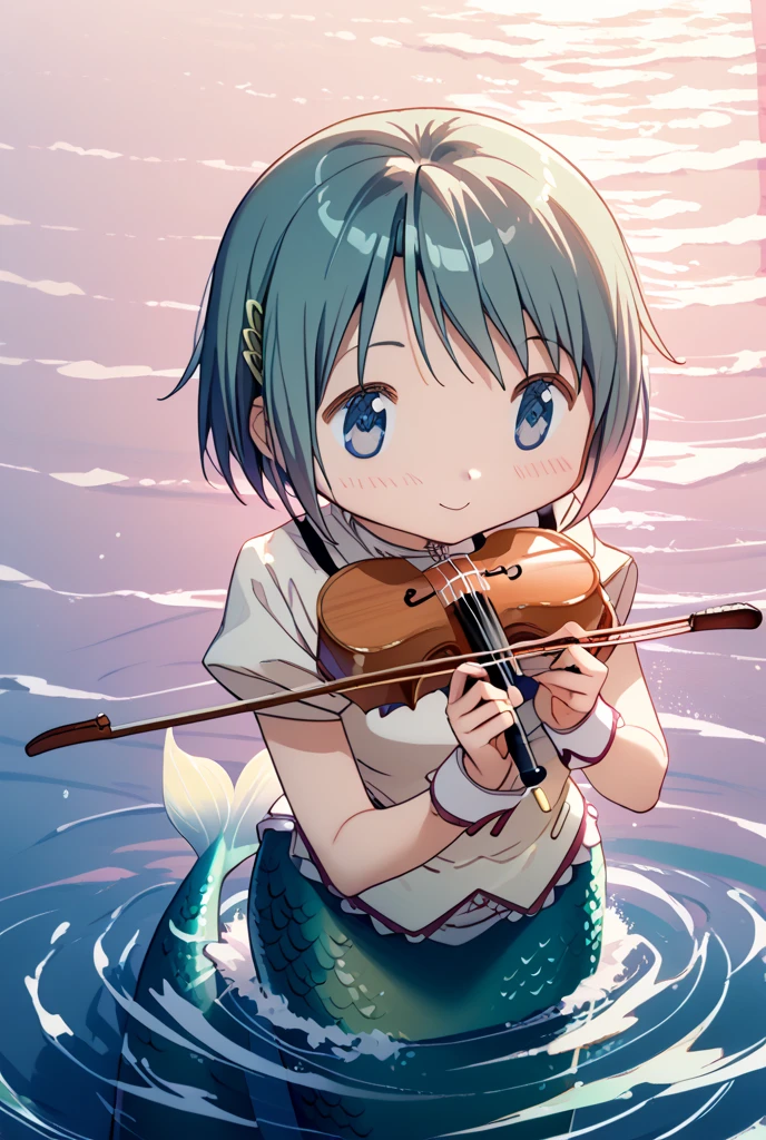 Miki Sayaka、mermaid、violin、下半身がmermaid、 music、5Main Line、Treble clef ...